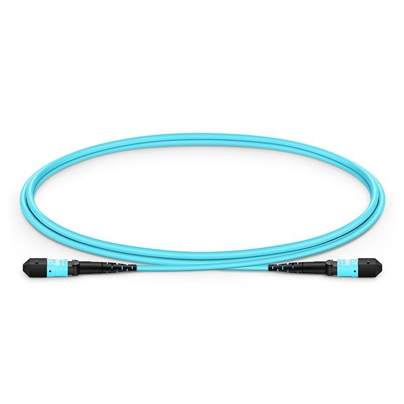 Aqua 1m MPO MPO Type OFNP fiber optic trunk cable OM3 Multimode