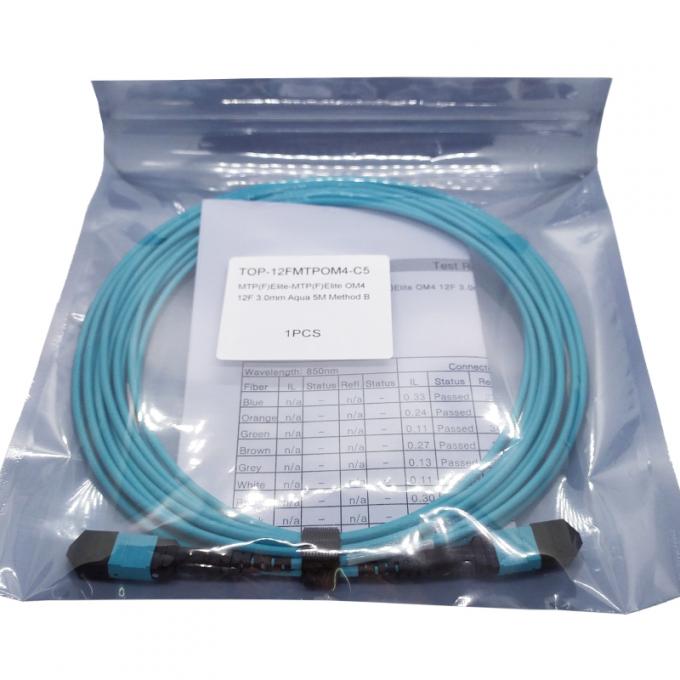 OM4 Multimode Type B Plenum MTP Trunk Cable 5M 12 Fibers MTP Female ...